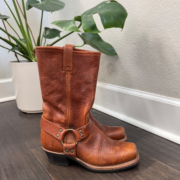 Frye | Shoes | Frye Harness 2r Boots 7730 Womens Cognac Leather Moto Western Boots Sz 75 | Poshmark